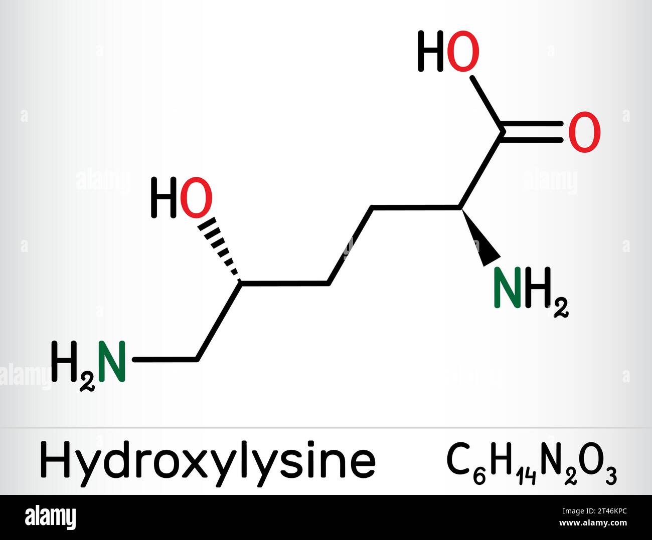 Hydroxylysine, Hyl molecule. It is amino acid, human metabolite ...
