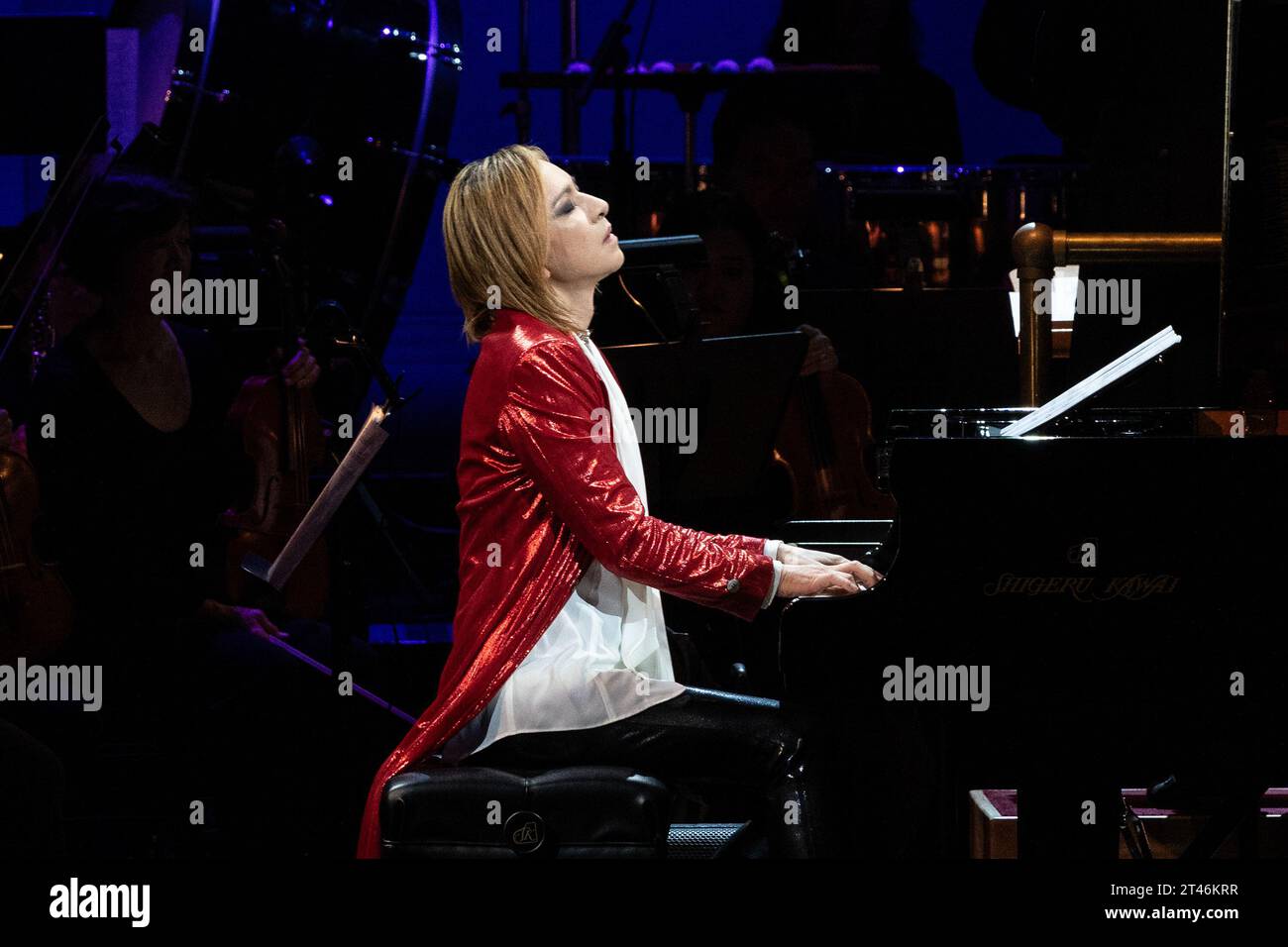 New York, USA. 28th Oct, 2023. Yoshiki performs during Classical 10th anniversary world tour ...
