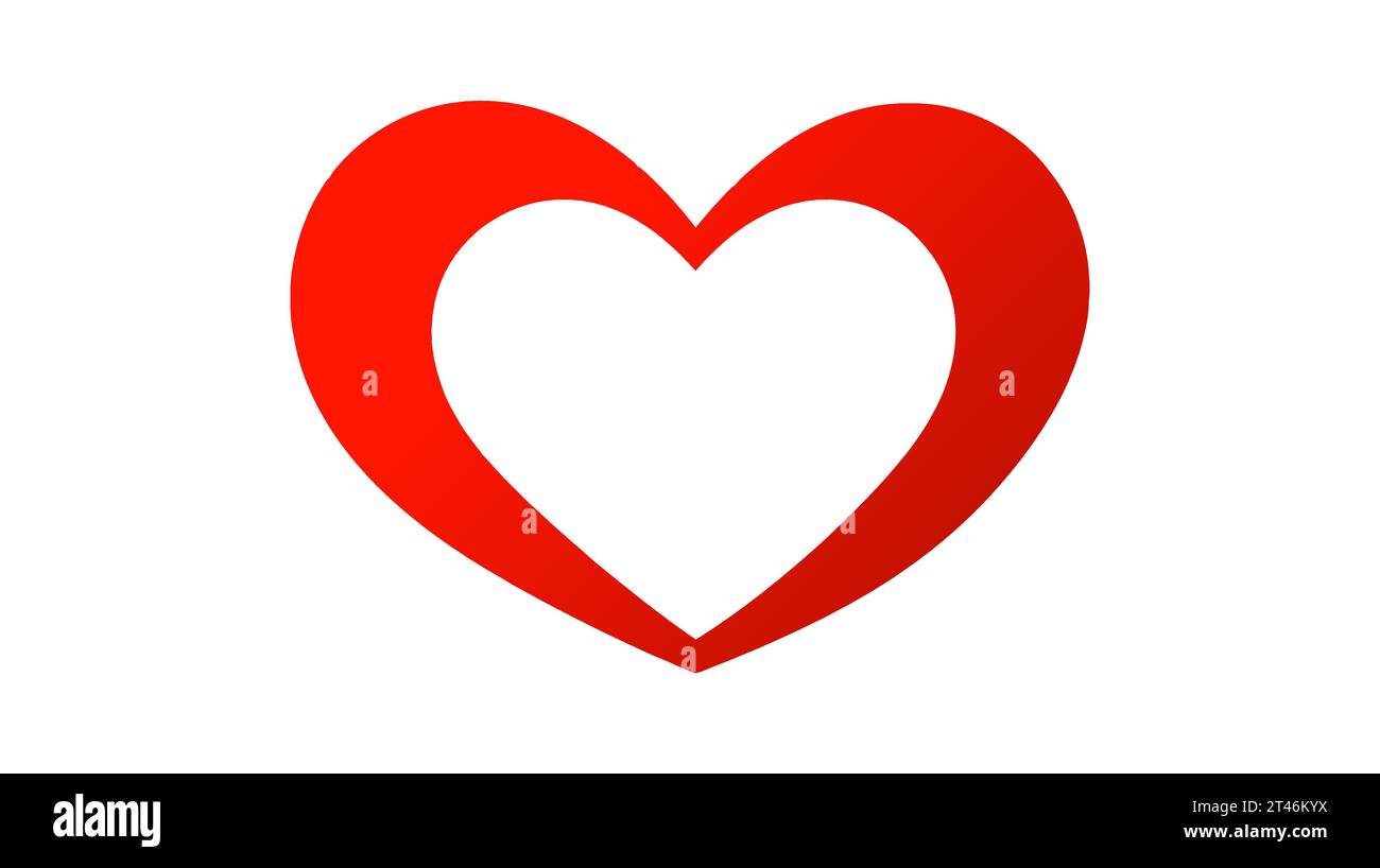 Red heart icon on white background. Love logo heart illustration Stock ...
