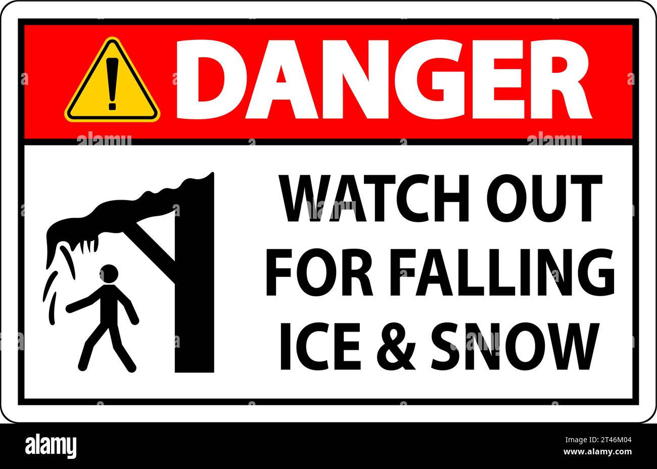Danger Sign Watch Out For Falling Ice And Snow Stock Vector Image & Art ...