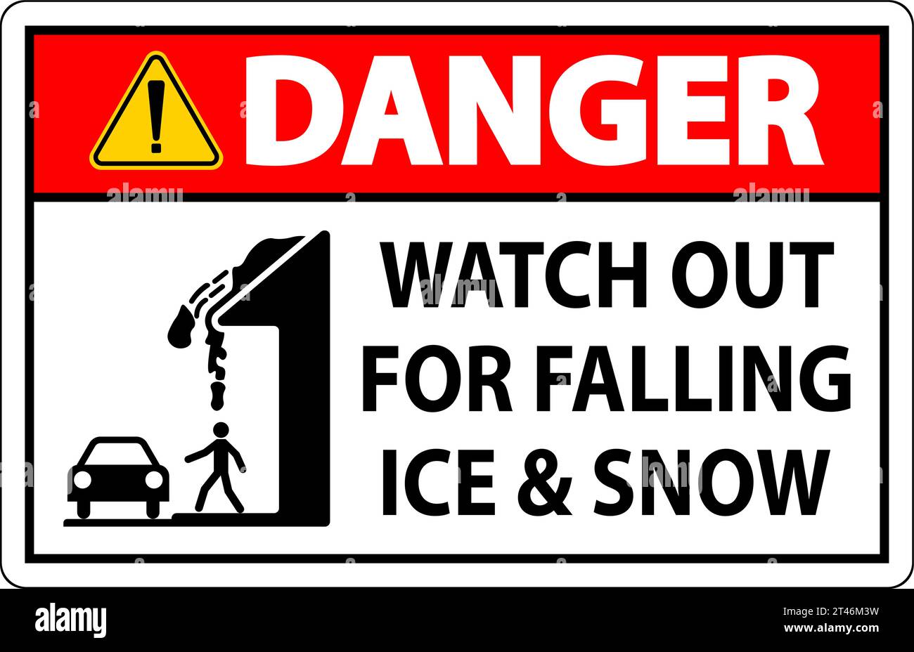 Danger Sign Watch Out For Falling Ice And Snow Stock Vector Image & Art ...