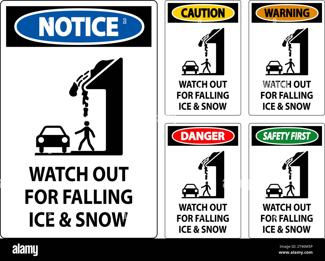 Caution Sign Watch Out For Falling Ice And Snow Stock Vector Image ...