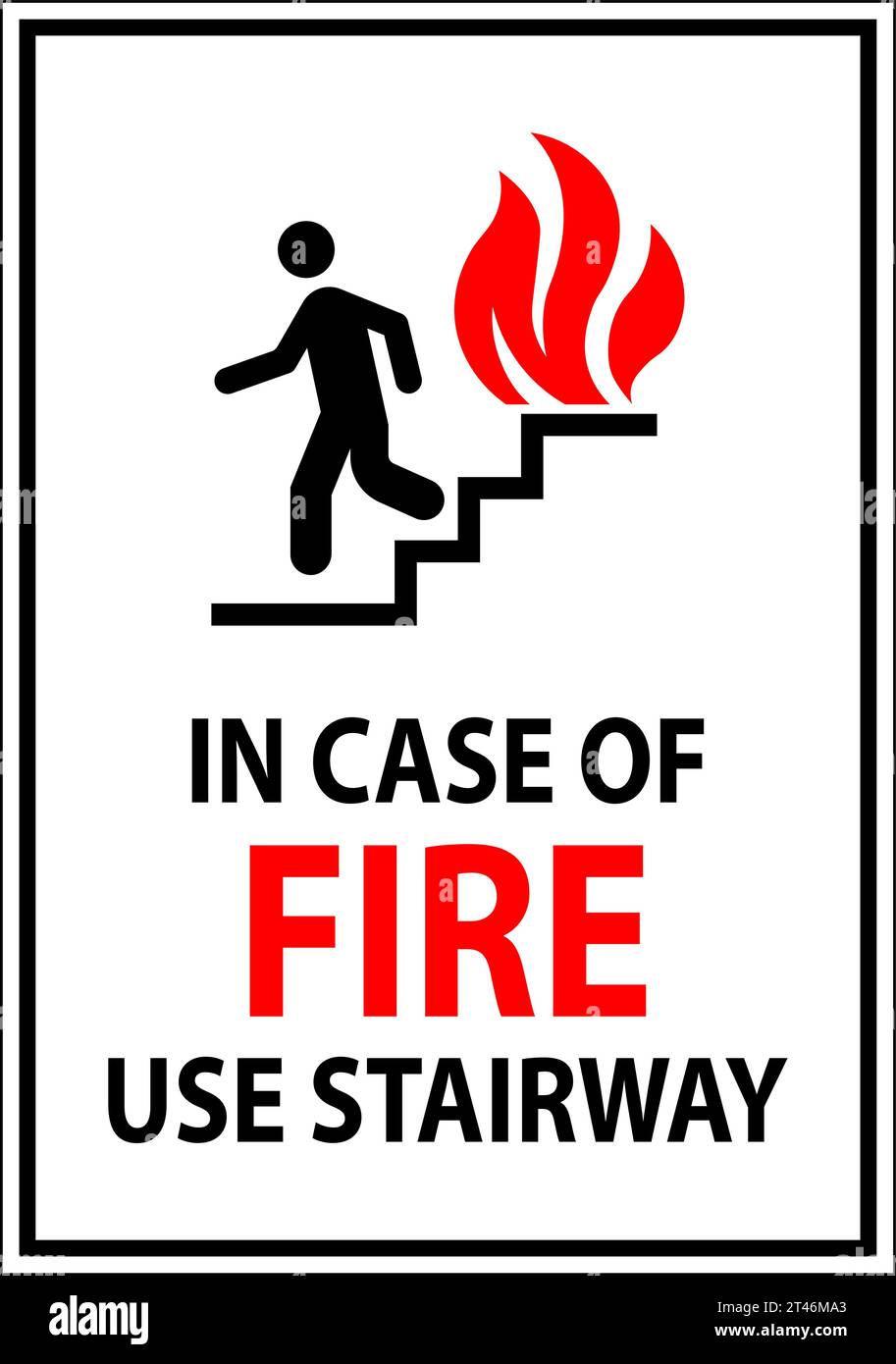 Caution Sign In Case of Fire Use Stairway Stock Vector Image & Art - Alamy