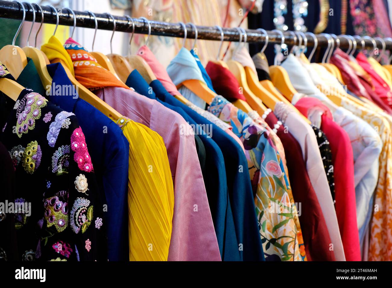 Traditional Indian ladies' dress material, Different textures and color ...