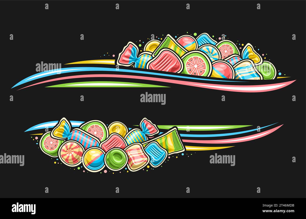Vector border for Candy Store with empty copy space for ad text ...