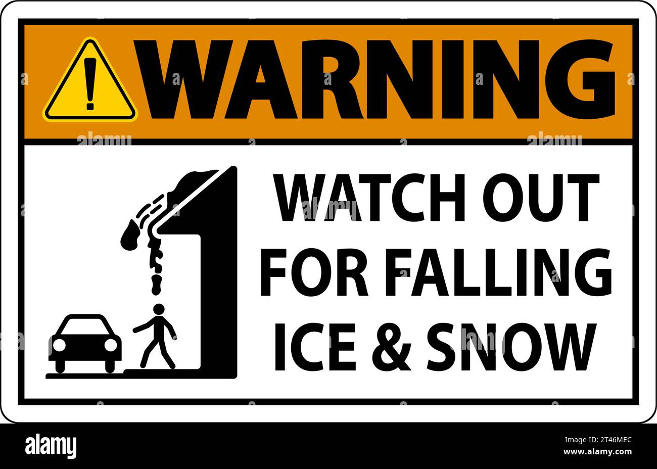 Warning Sign Watch Out For Falling Ice And Snow Stock Vector Image ...