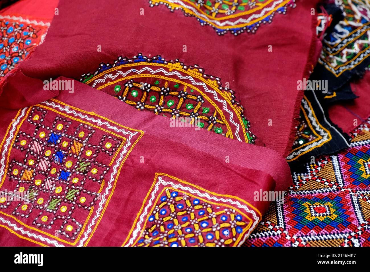 Traditional Indian ladies' dress material, Different textures and color ...