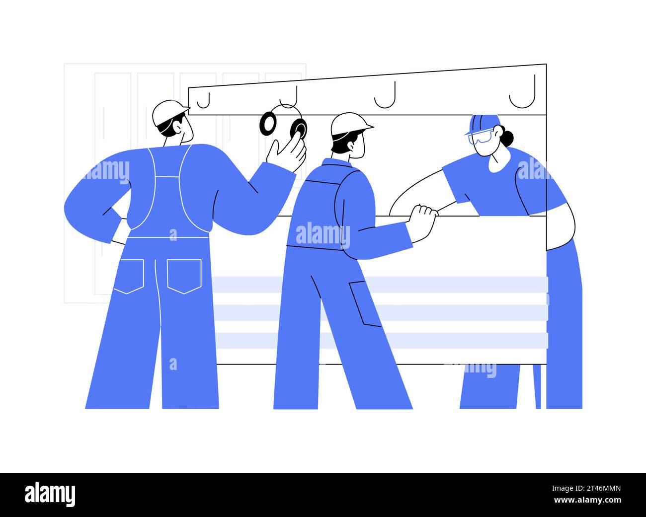 Changing rooms and lockers abstract concept vector illustration Stock ...