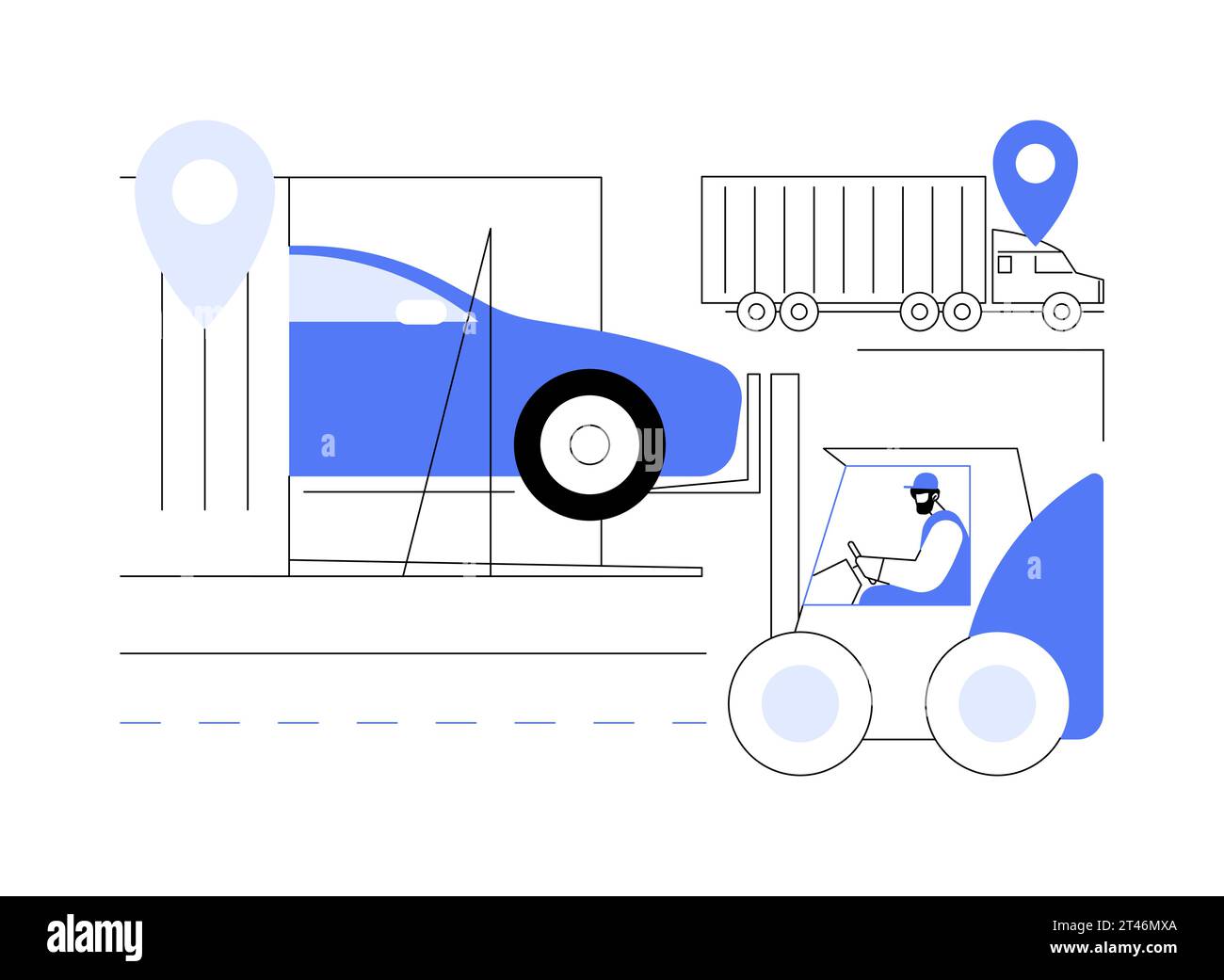 Shipping cars in container abstract concept vector illustration Stock ...