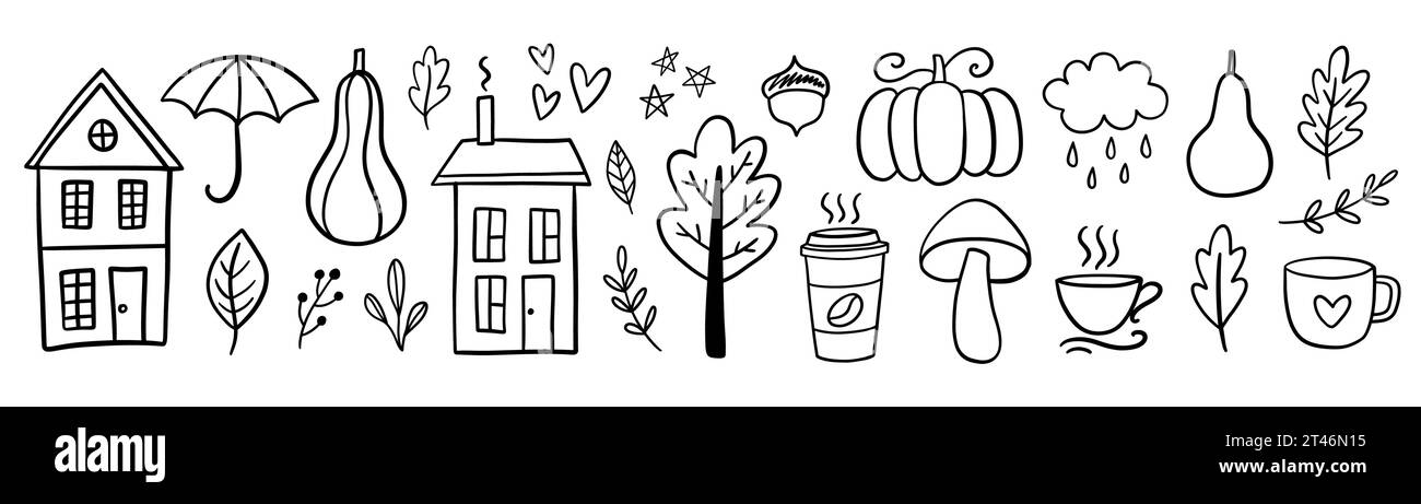 Autumn sketch Black and White Stock Photos & Images - Alamy