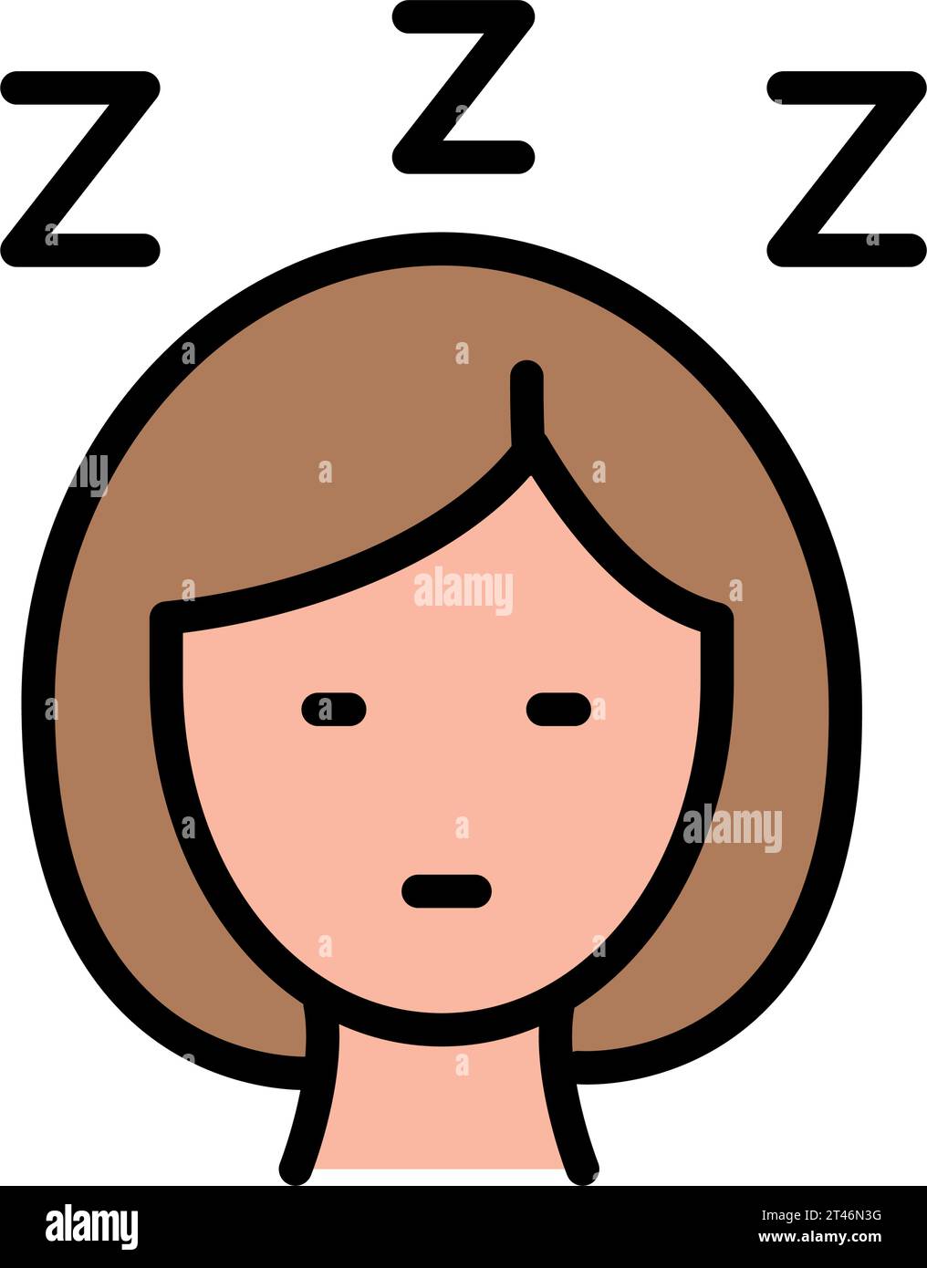 Night sleep icon vector. Insomnia problem. Person awake. Earplug Color ...