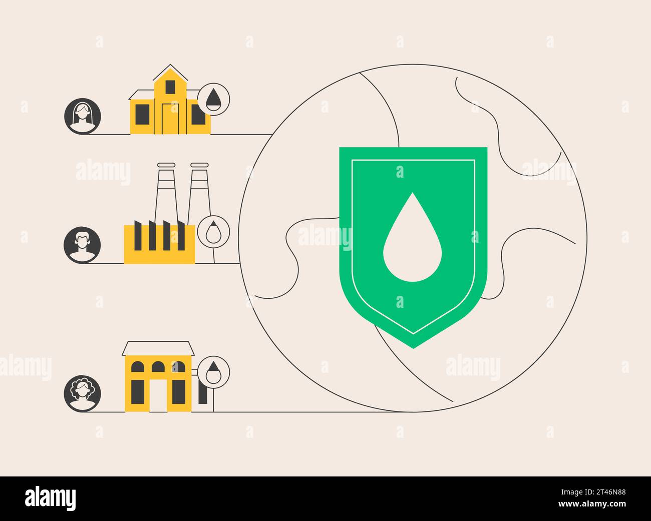 Water consumption abstract concept vector illustration Stock Vector ...