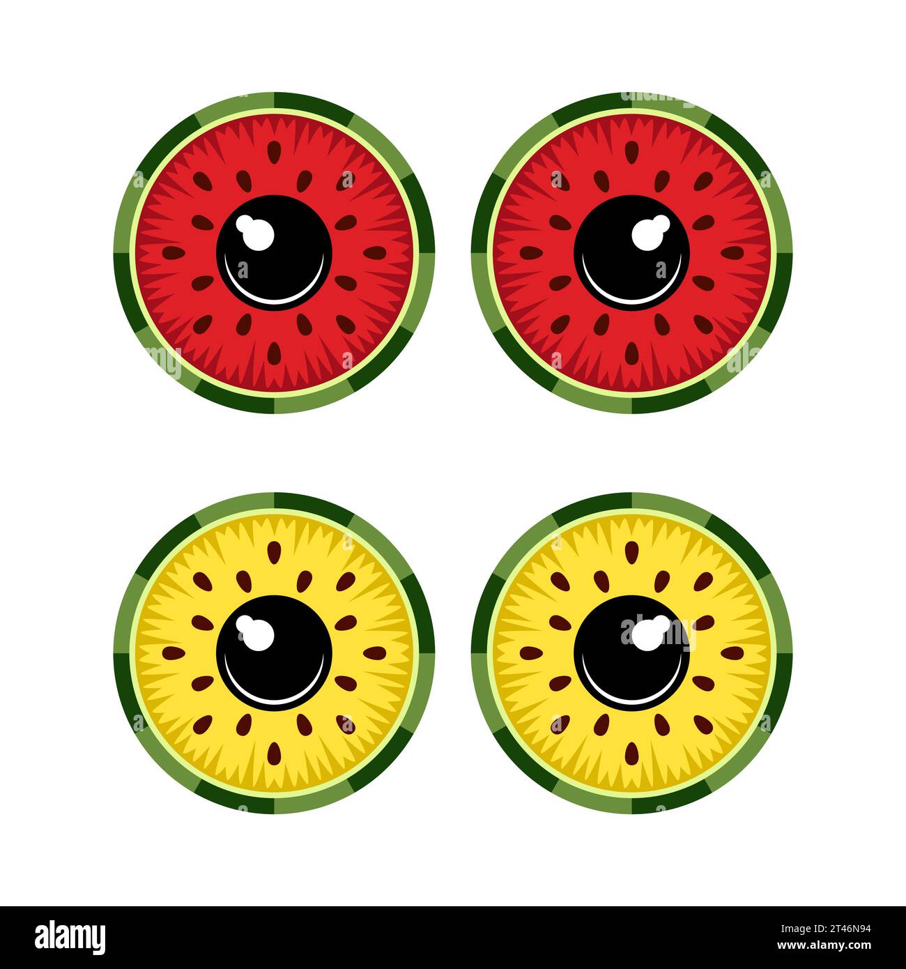 Color illustration of eye made from slices of juicy watermelon ...