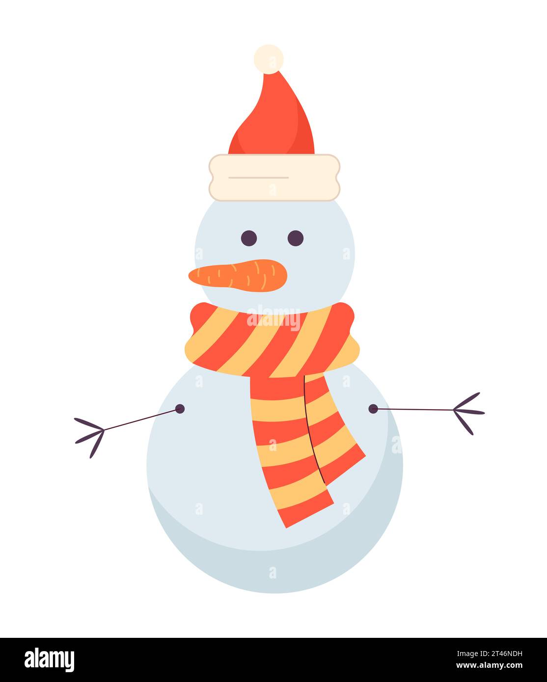 Snowman Christmas 2D cartoon object Stock Vector Image & Art - Alamy