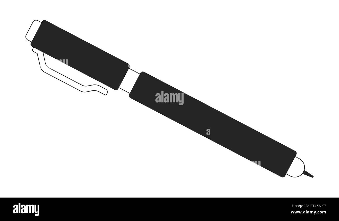 Fountain pen ink black and white 2D line cartoon object Stock Vector ...