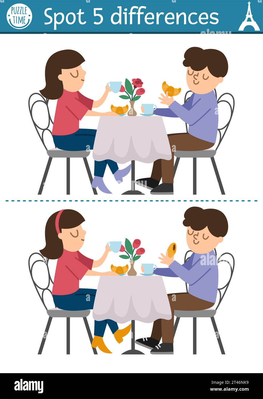 Find differences game for children. Educational activity with cute pair ...