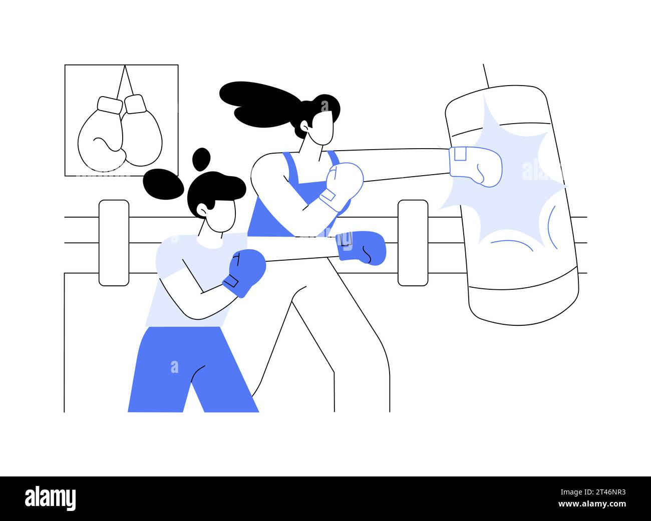 Boxing instructor isolated cartoon vector illustrations Stock Vector ...