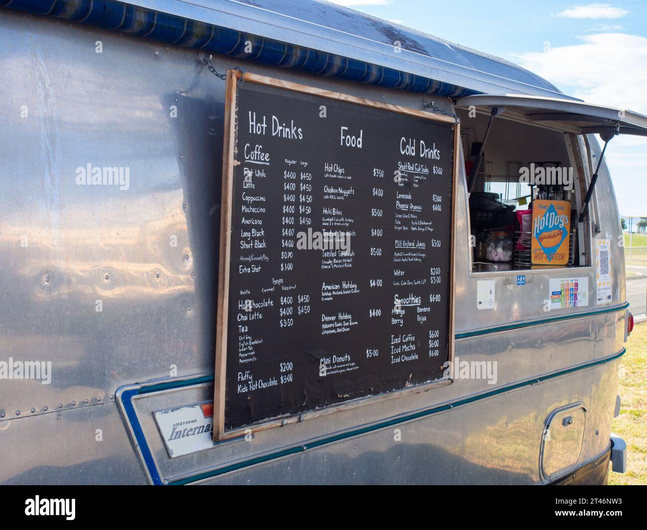 Coffee Cart Menu Board Stock Photo - Alamy