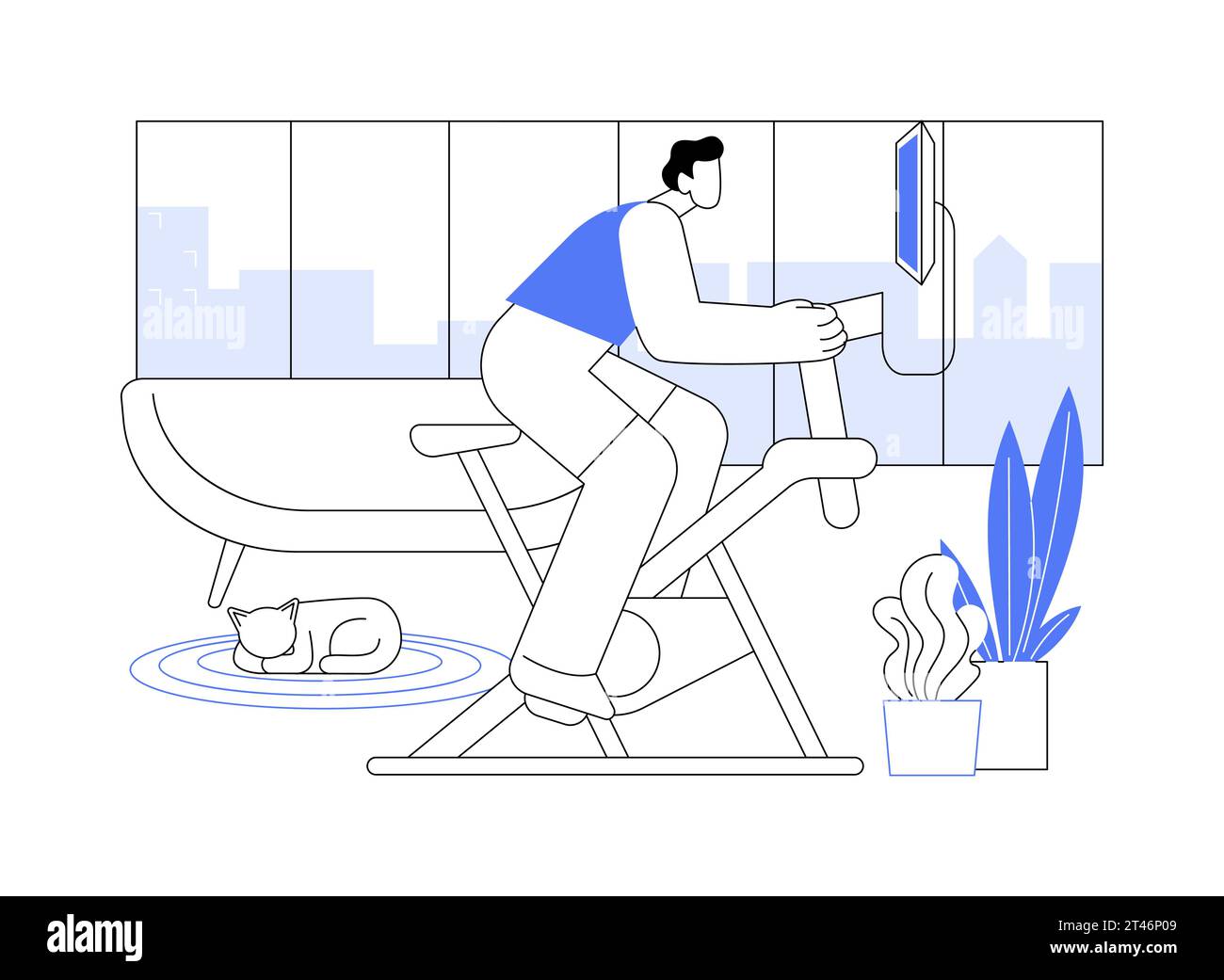 Home cycle training isolated cartoon vector illustrations Stock Vector ...