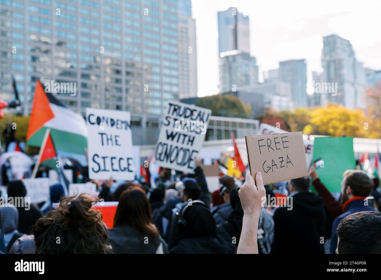 Toronto, Canada - 28 October 2023: Toronto witnesses a Palestinian ...