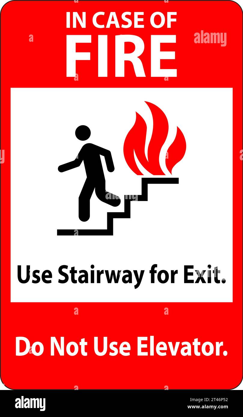 In Case Of Fire Sign In Case of Fire, Use Stairway For Exit, Do Not Use ...