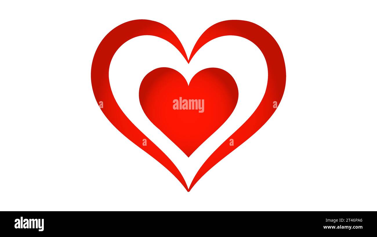 Red heart icon on white background. Love logo heart illustration Stock ...
