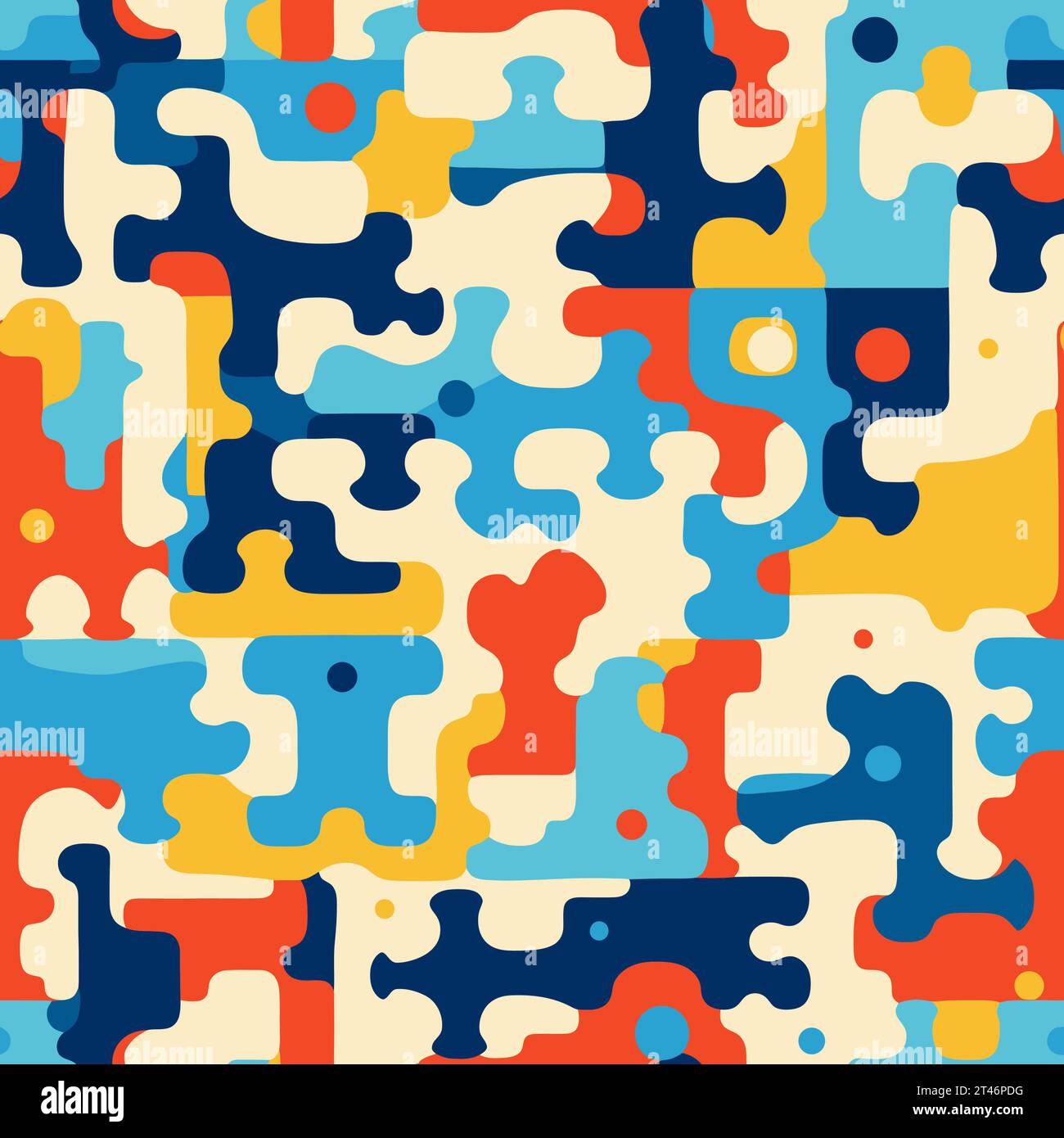 A Colorful Abstract Puzle Seamless Pattern Vector Illustration Stock Vector Image And Art Alamy