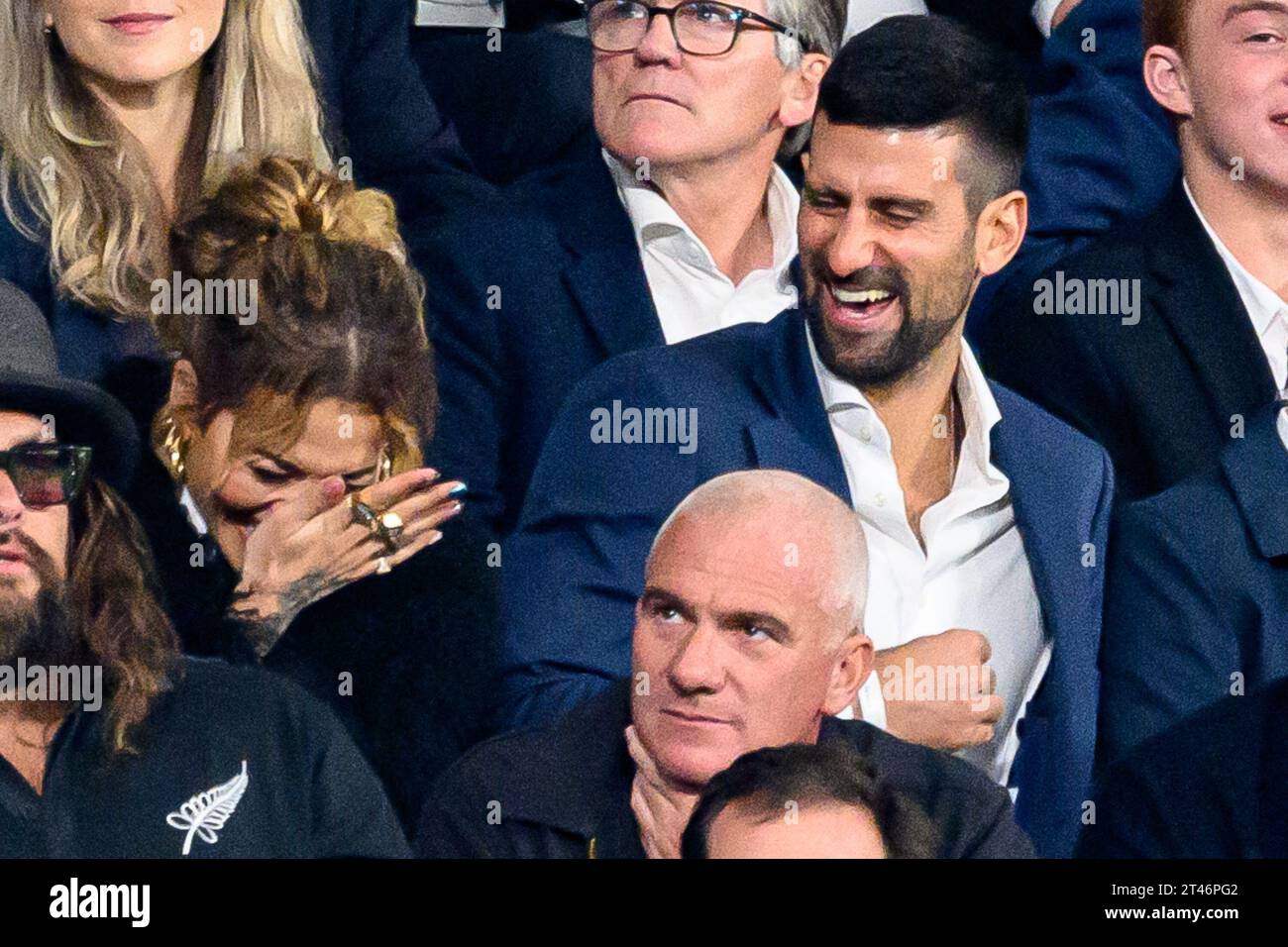 Paris, France. 28th Oct, 2023. Rita Ora and Novak Djokovic attend the ...