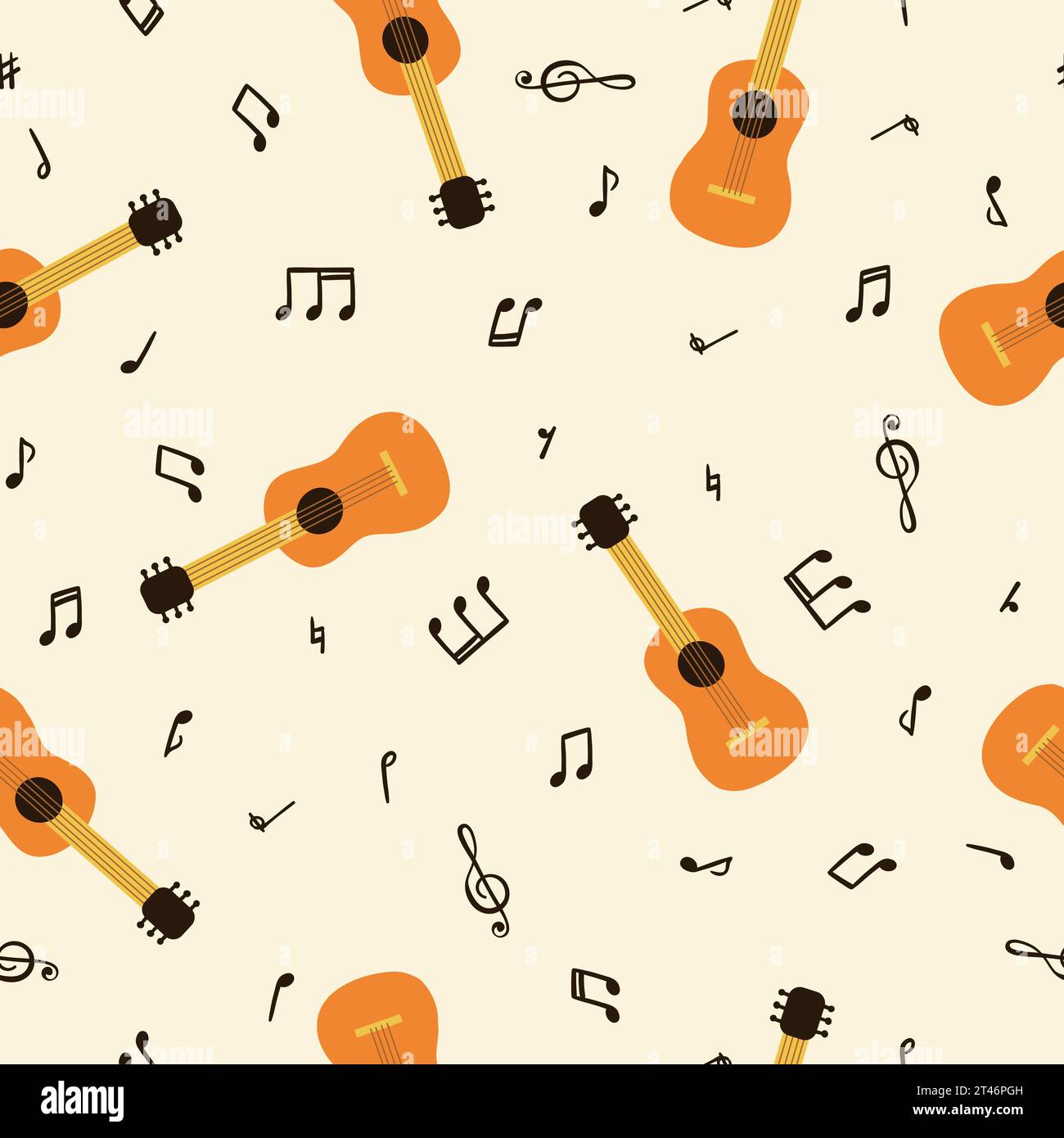 Seamless guitar pattern. Vector music illustration with musical ...