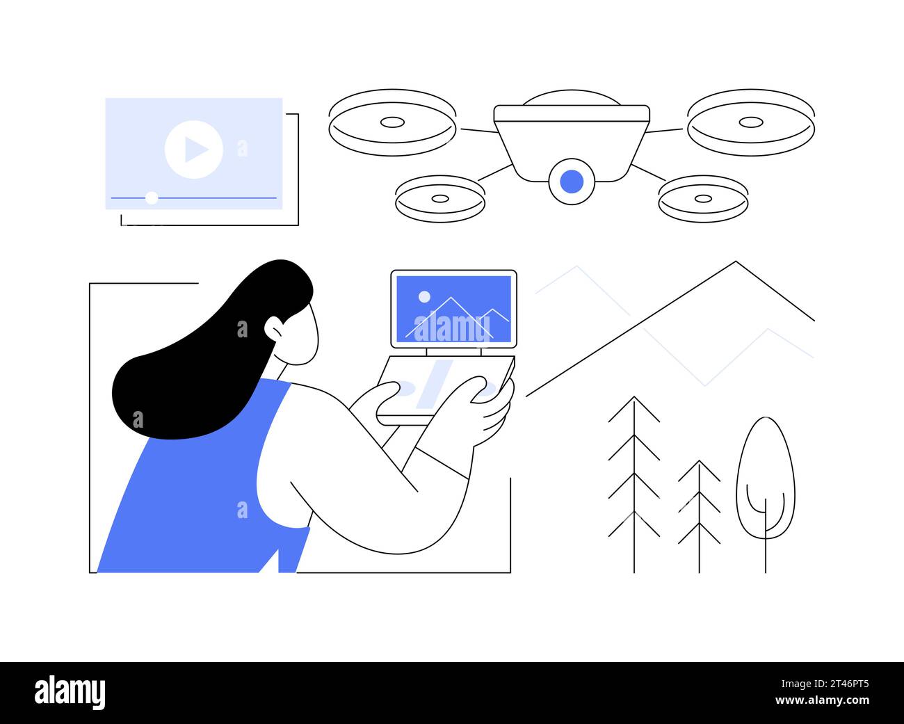 Drone filming isolated cartoon vector illustrations Stock Vector Image ...