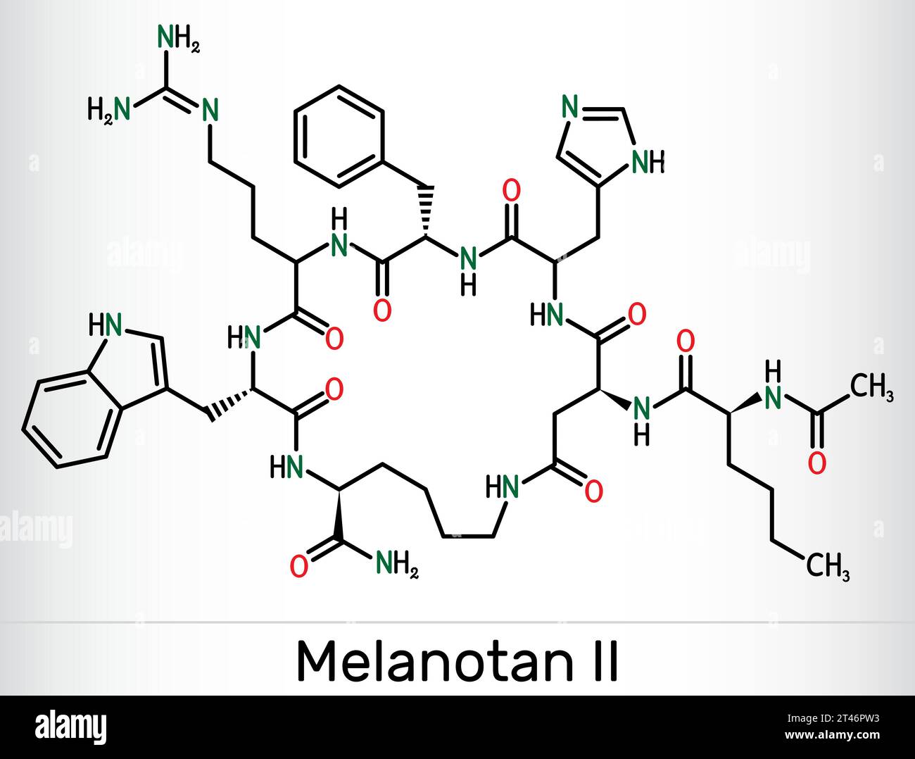Melanotan II molecule. Skeletal chemical formula Stock Vector Image ...