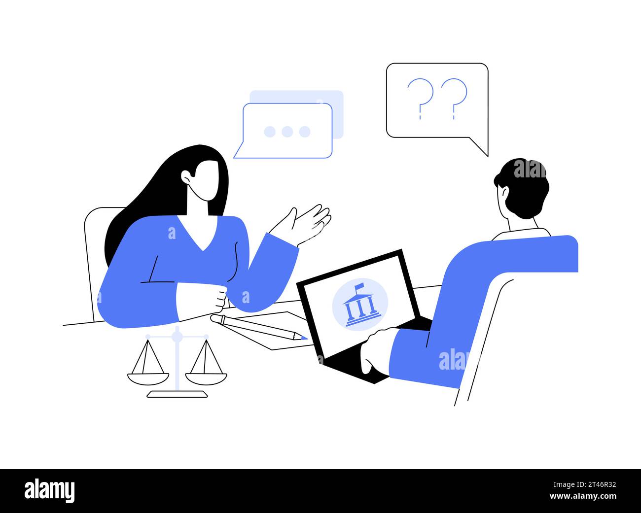 Pass immigration interview abstract concept vector illustration Stock ...