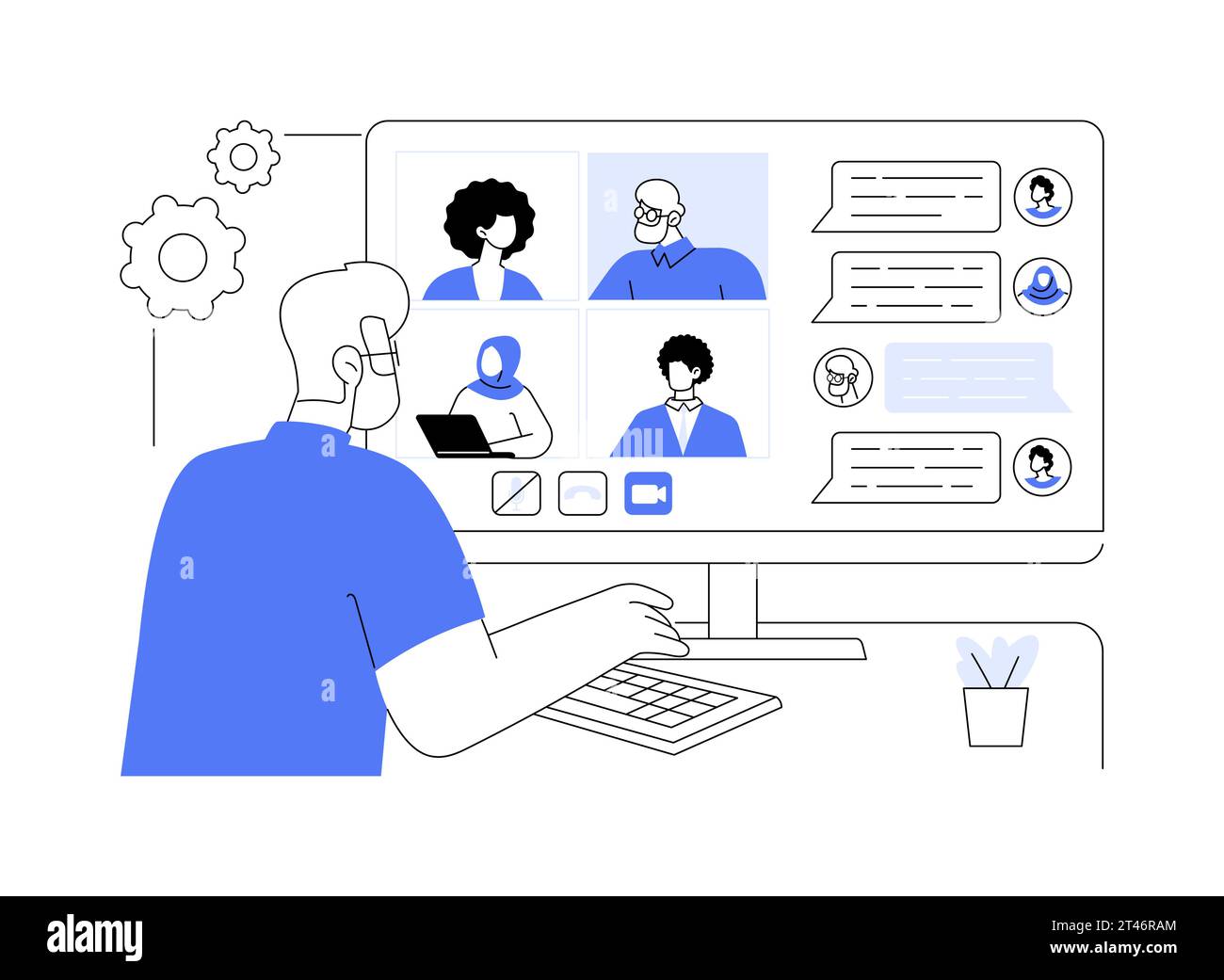 Conferencing app abstract concept vector illustration Stock Vector ...