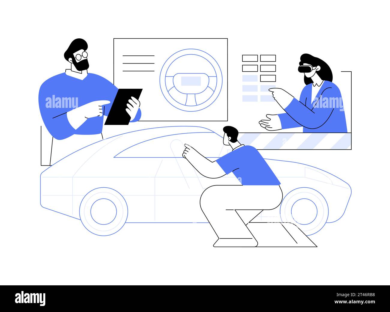 In-lab car model validation abstract concept vector illustration Stock ... In-lab car model validation abstract concept vector illustration Stock ...