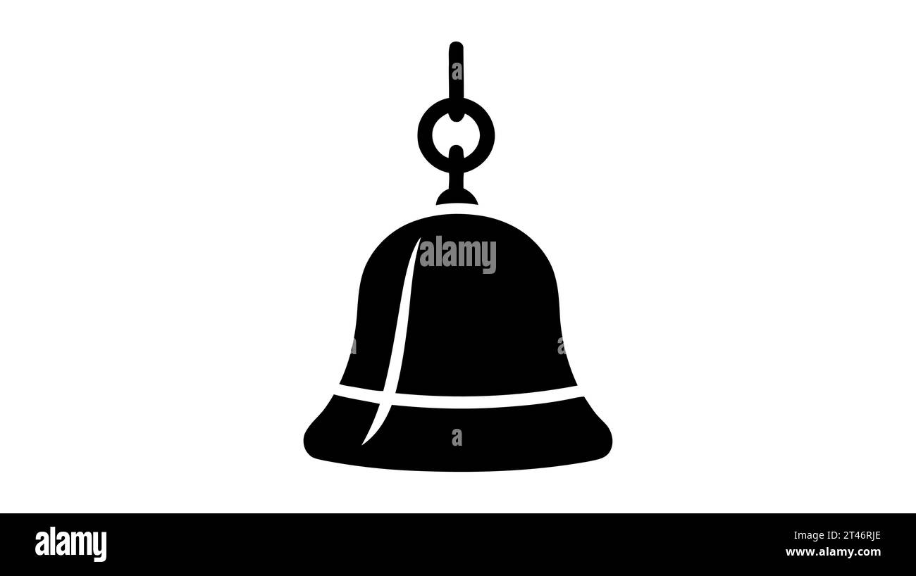 Black bell icon. Outline style. notification bell vector icon for web ...