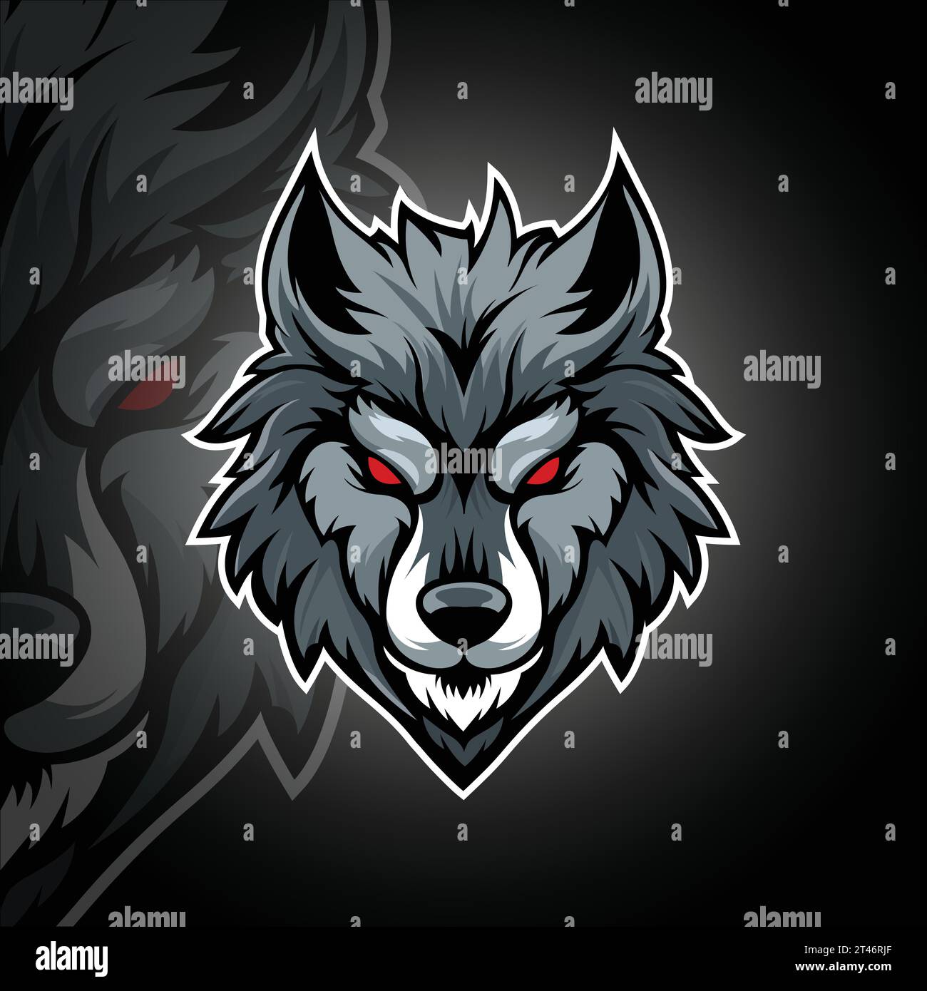 Vector illustration cartoon wolf face hi-res stock photography and ...