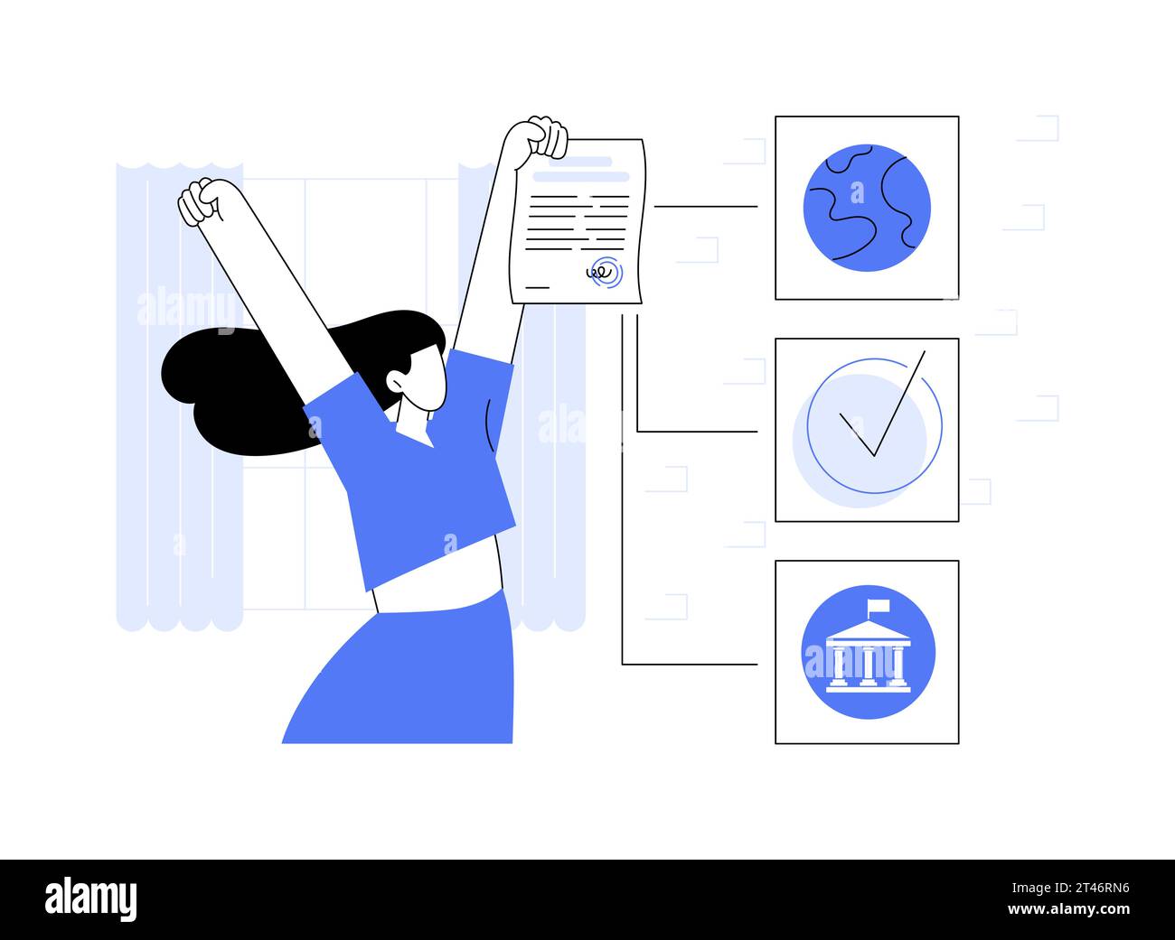 Immigration application approved abstract concept vector illustration ...