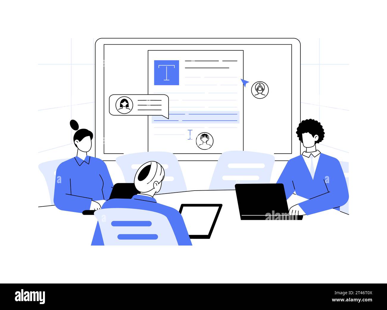 Collaborative editing abstract concept vector illustration Stock Vector ...