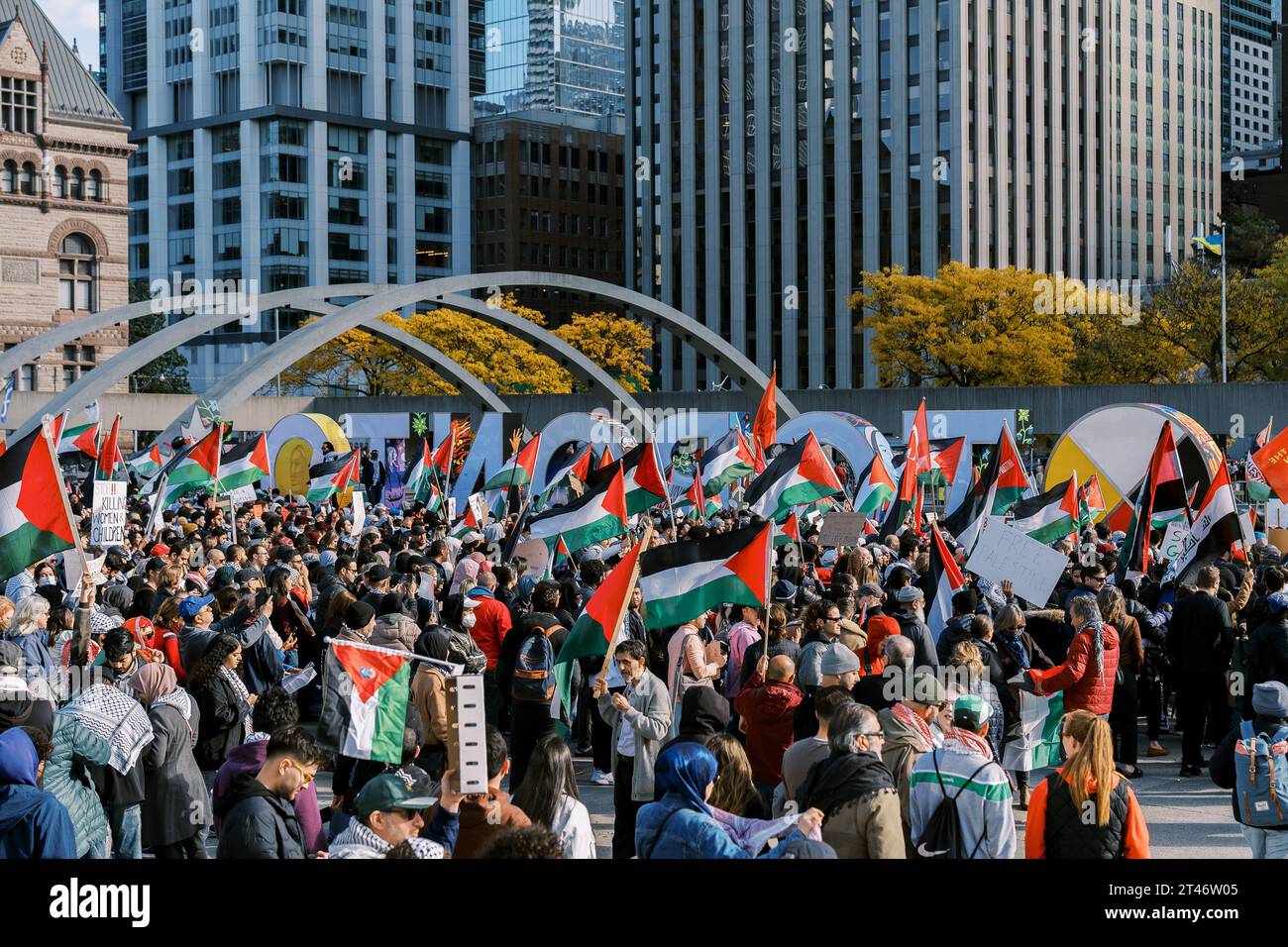 Toronto, Canada - 28 October 2023: Massive anti-war gathering in ...
