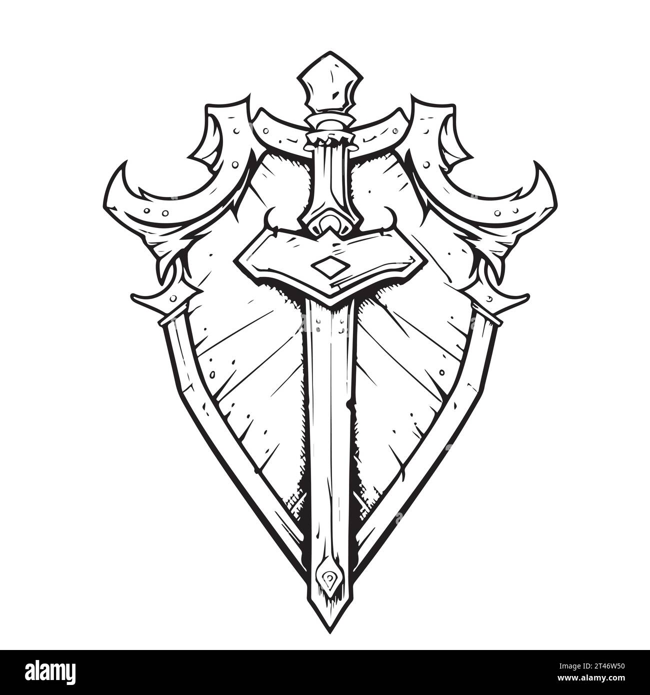 Shield Sword Guardian Logo Template Vector illustration Stock Vector ...