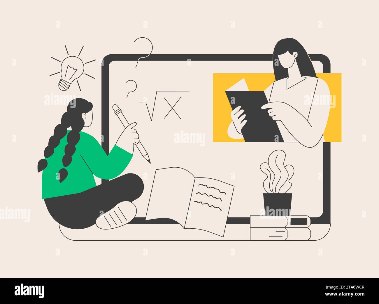 Home-school your kids abstract concept vector illustration Stock Vector ...
