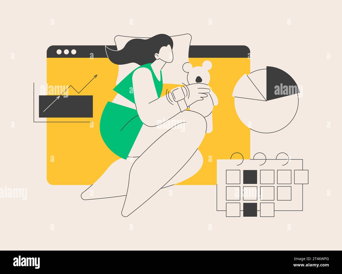 Sleep tracking abstract concept vector illustration Stock Vector Image ...