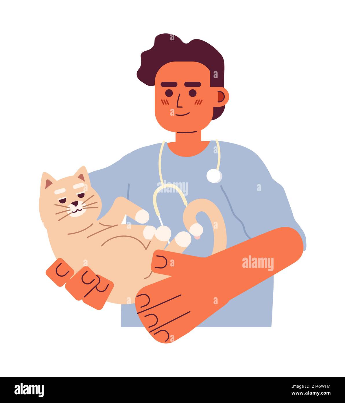 Veterinarian male middle eastern 2D cartoon character Stock Vector ...