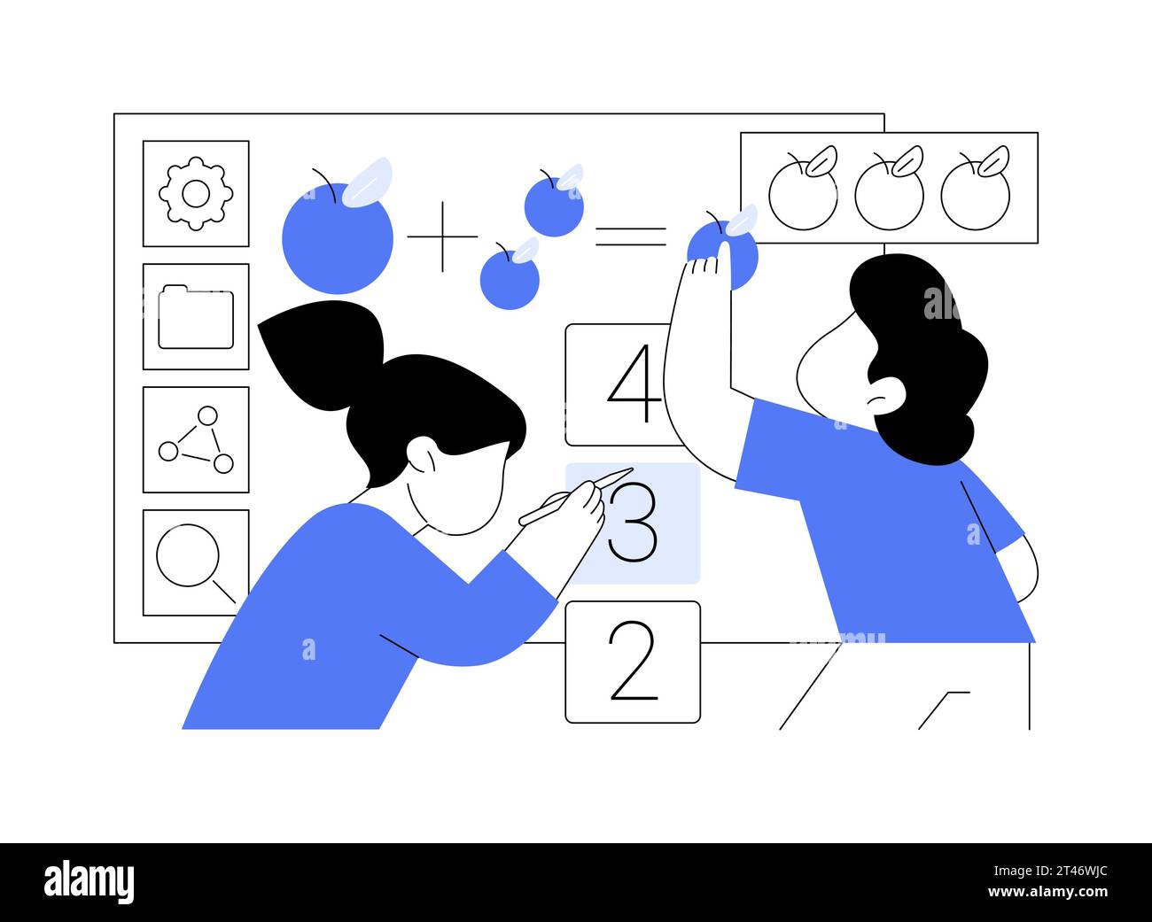 Interactive whiteboard isolated cartoon vector illustrations Stock ...