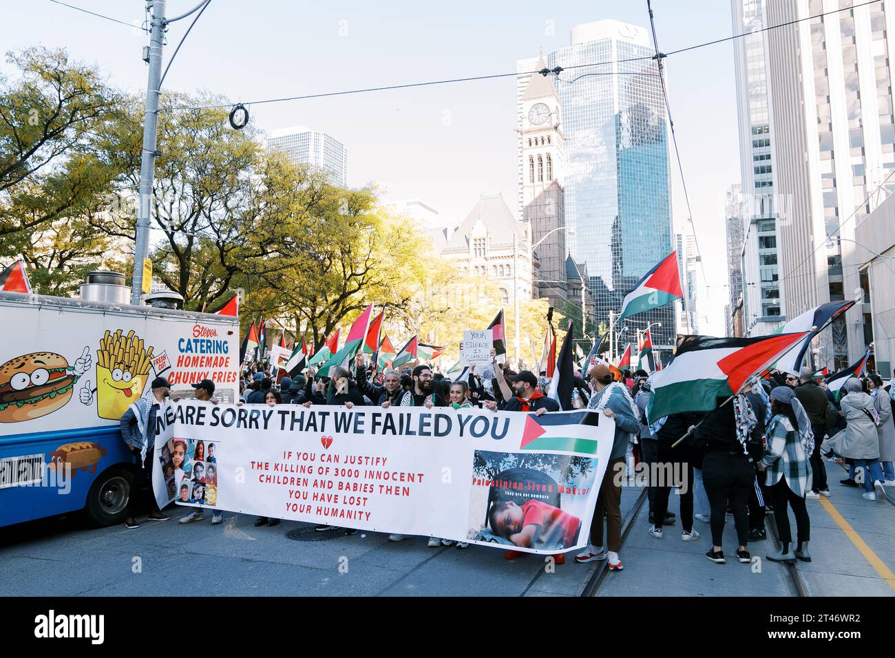Toronto, Canada - 28 October 2023: Toronto protesters rally against ...