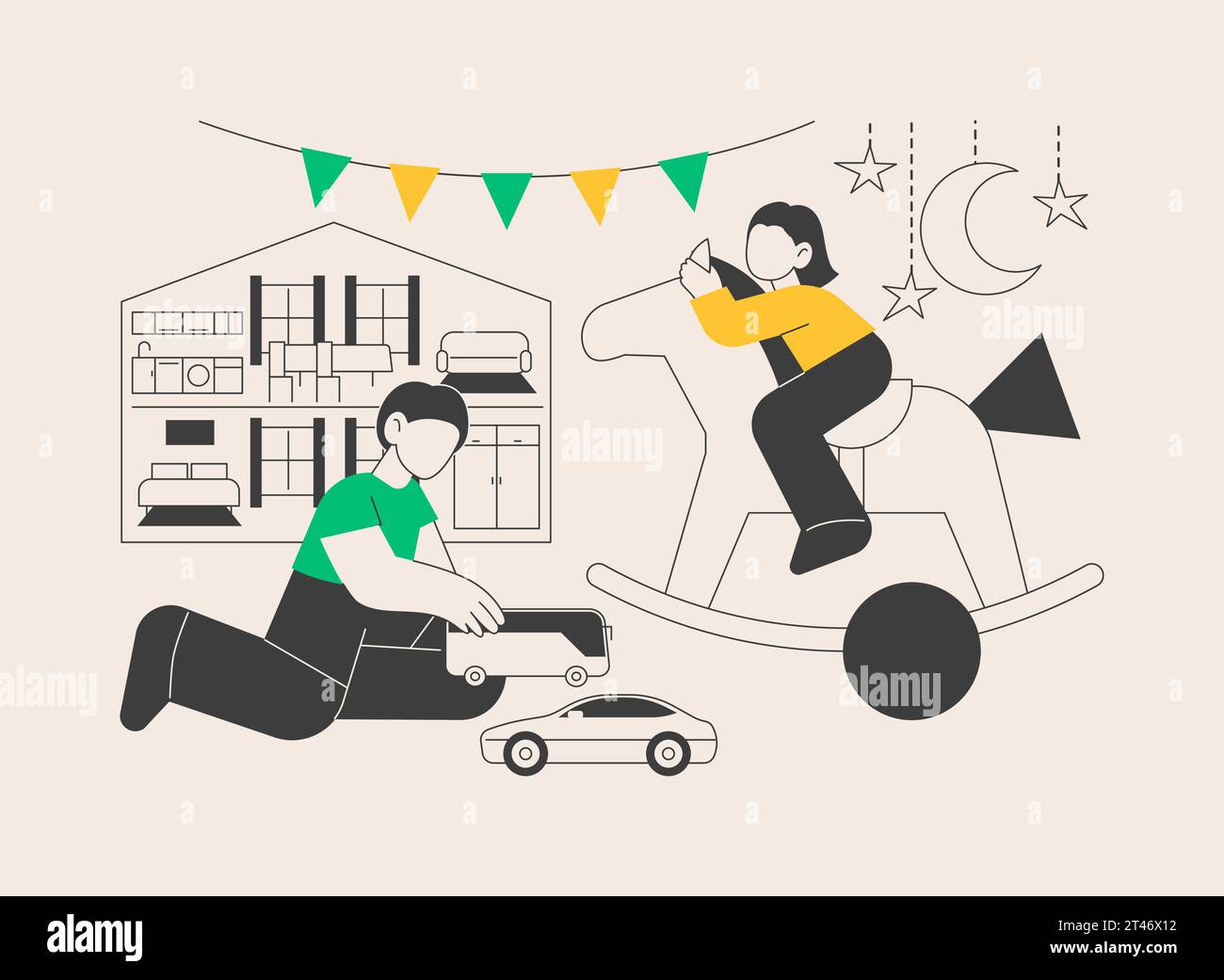 Playroom for kids abstract concept vector illustration Stock Vector ...
