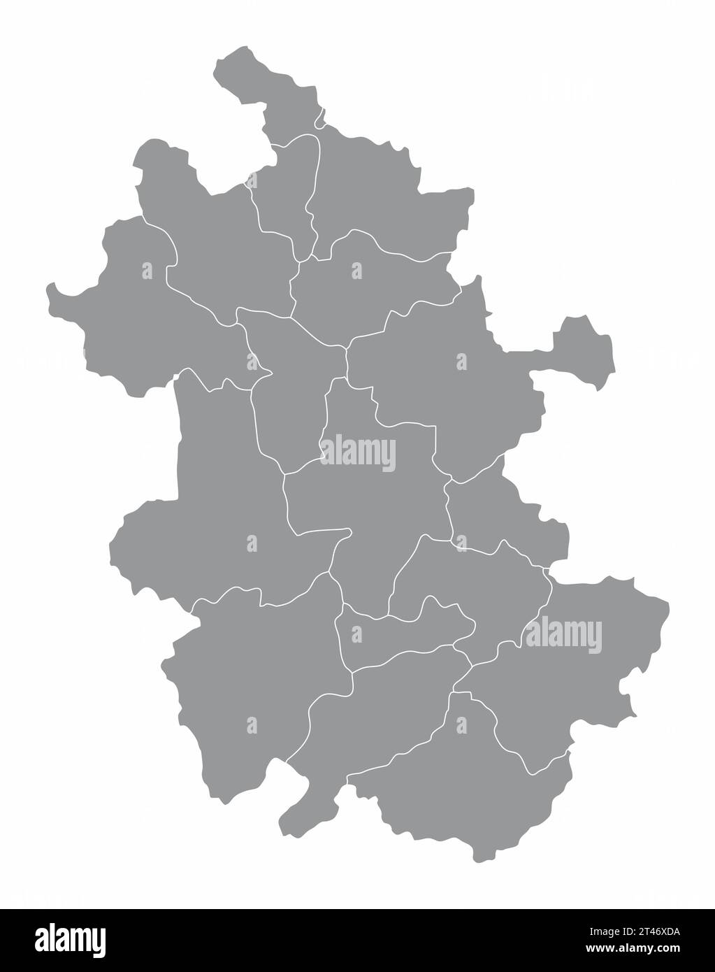 Anhui Province map silhouette isolated on white background, China Stock ...