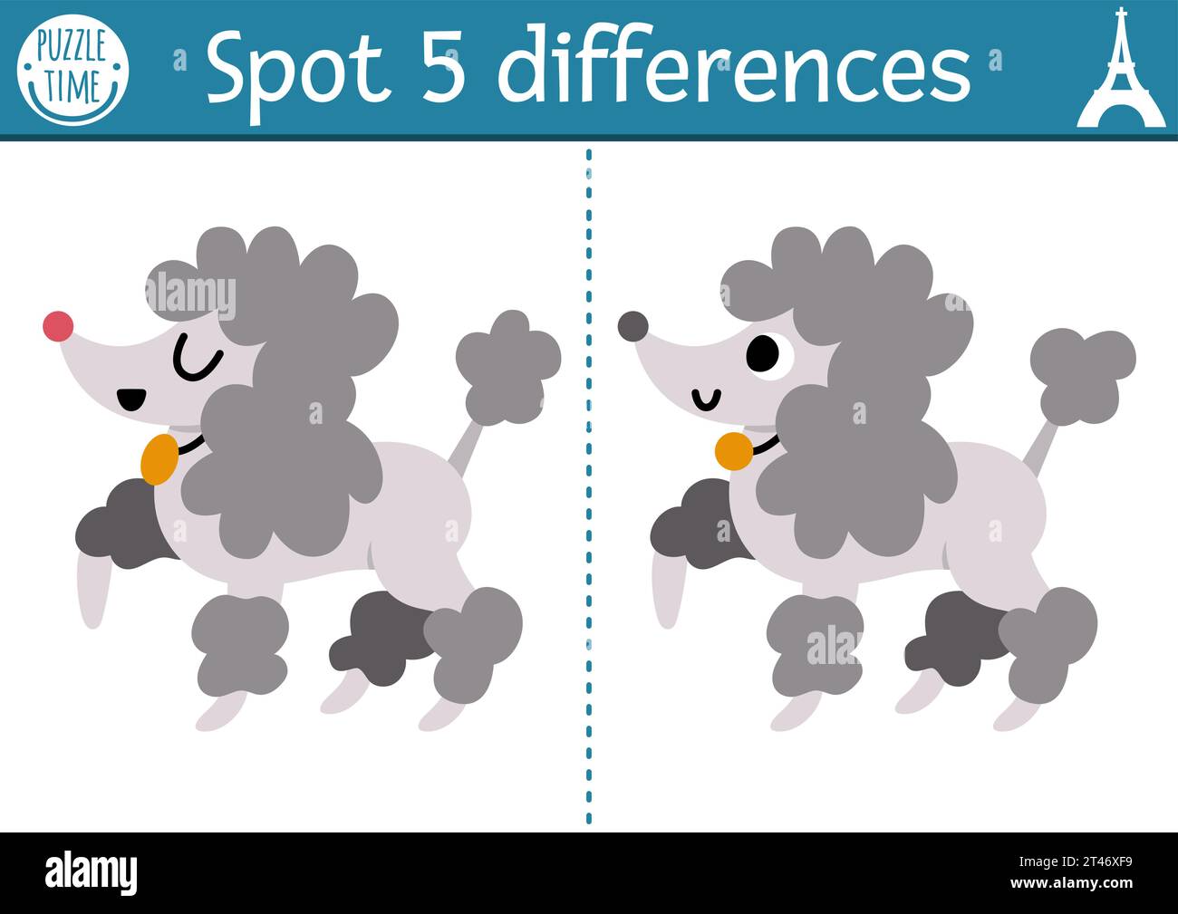 Find differences game for children. Educational activity with cute ...