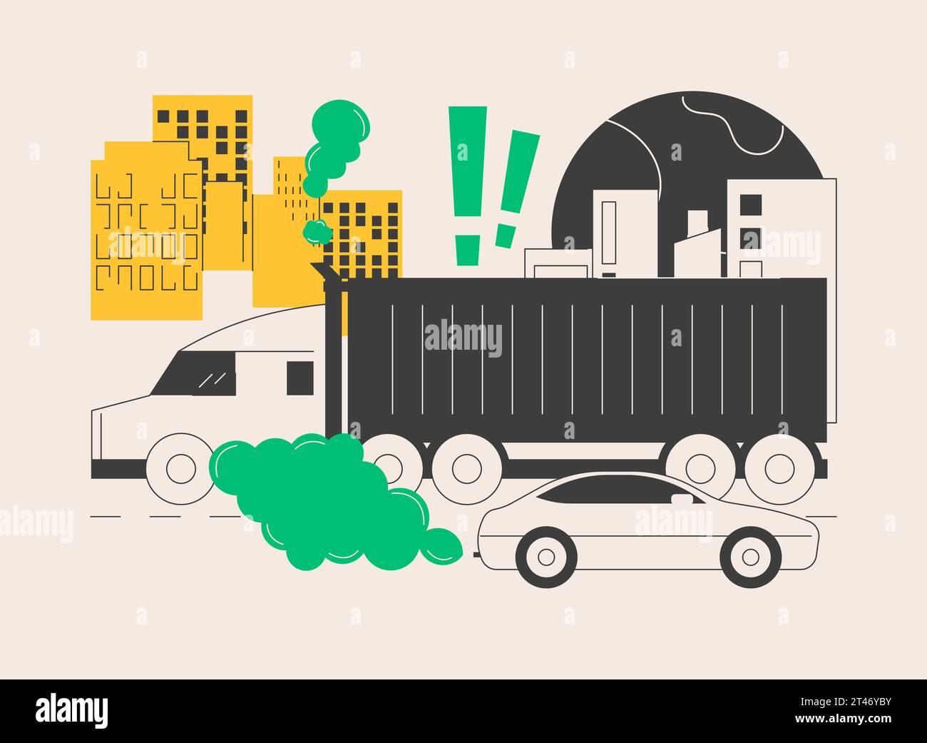 Motor vehicle pollution abstract concept vector illustration Stock ...