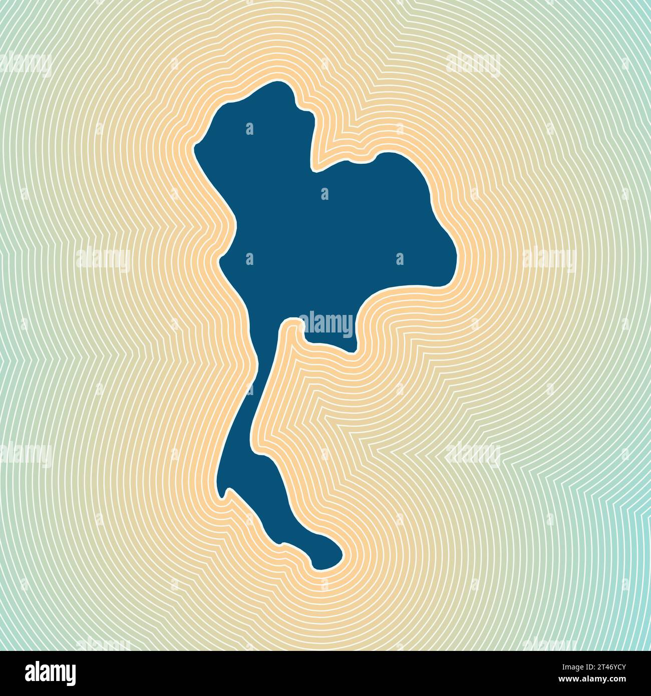 Thailand map icon. Country shape on radiant striped gradient background ...